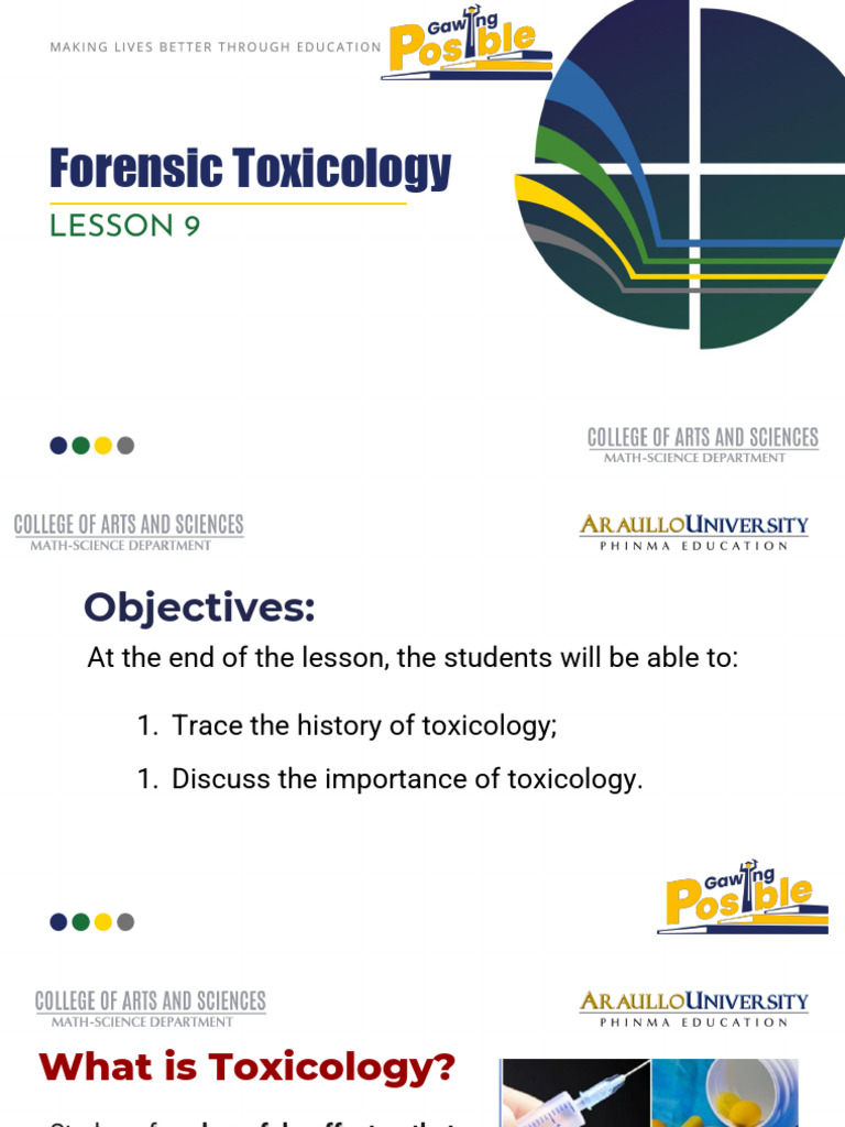 Lesson 9 - Forensic Toxicology | PDF