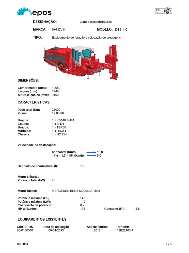 Js-Ds411-Js40-Ficha Tecnica Sandvik DS411-C | PDF
