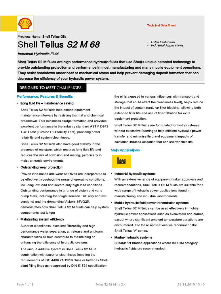 Shell Tellus S2 M 68 TDS | PDF