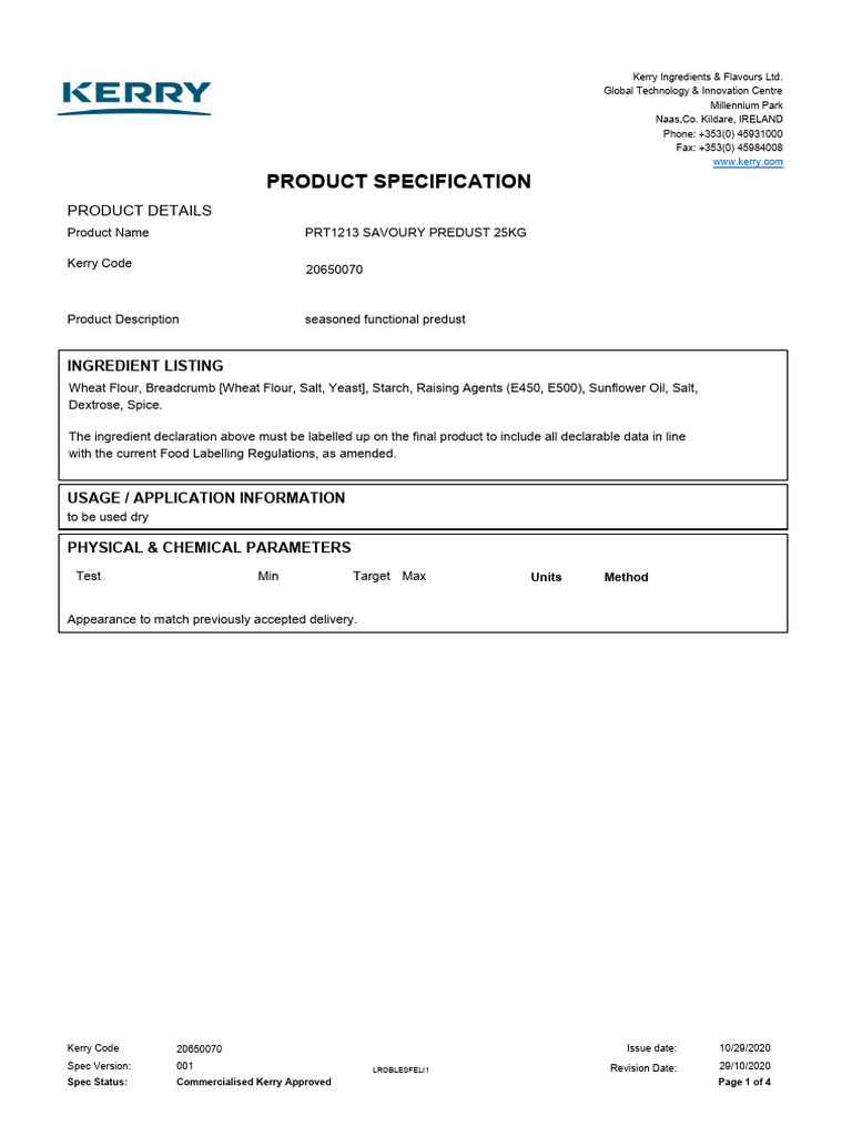 Savory Pre Dust | PDF