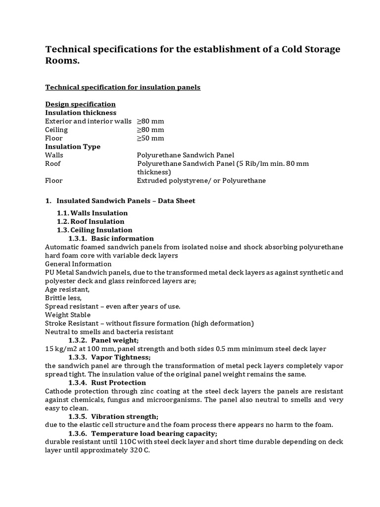 Technical Specification For Insulation Panels Cooling Rms Wadi jh1 ...