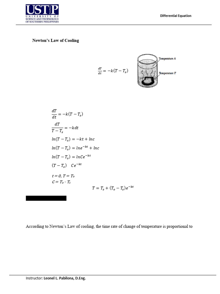 Differential Equation ES 208 Topic 4 (1) | PDF