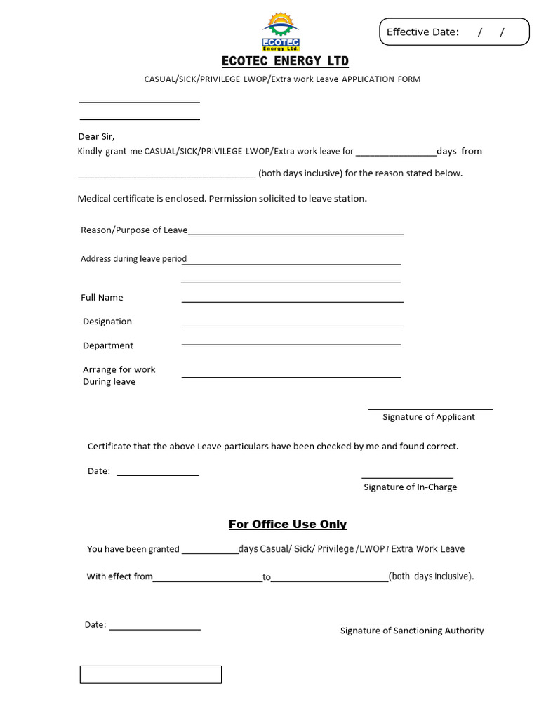 Leave Form | PDF