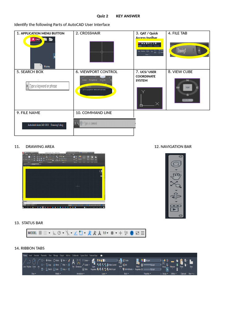 Quiz 2 autoCAd lesson 3 and 4 WITH ANSWER 20242025 | PDF