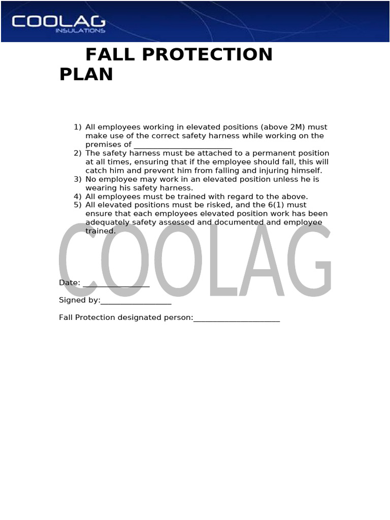 15 Fall Protection Plan | PDF