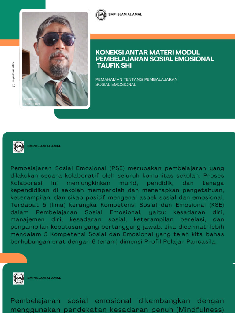 Koneksi Antar Materi Modul Pembelajaran Sosial EmosionaL TAUFIK SHI | PDF