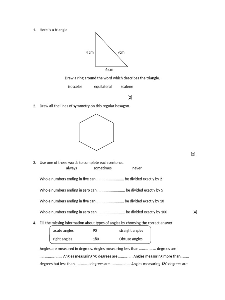 Grade5 Math Progressive Test | PDF