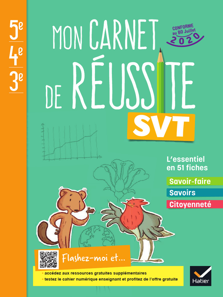 Mon Carnet de Réussite SVT 5e 4e 3e | PDF