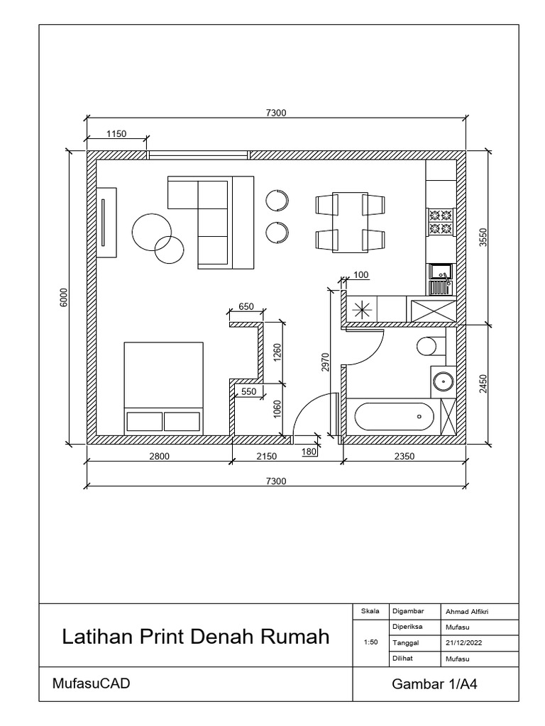 Latihan MufasuCAD 5.1 Layout1 | PDF