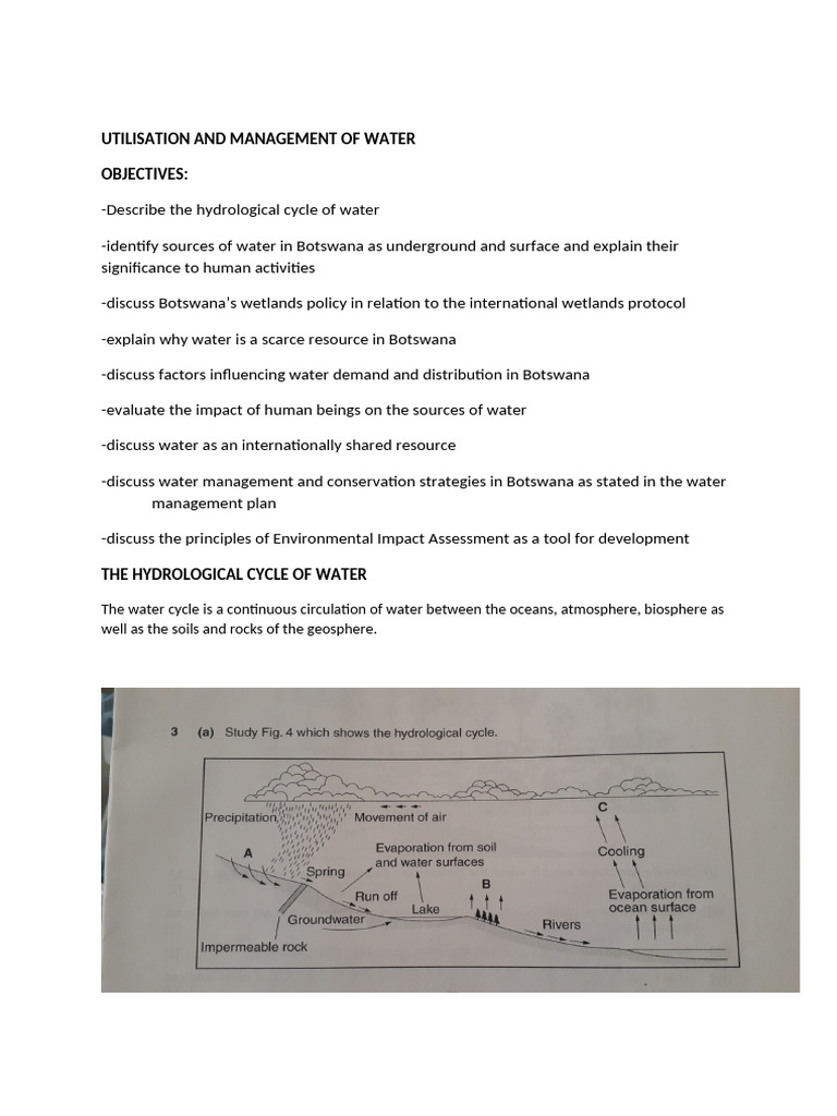 Utilisation and Management of Water | PDF