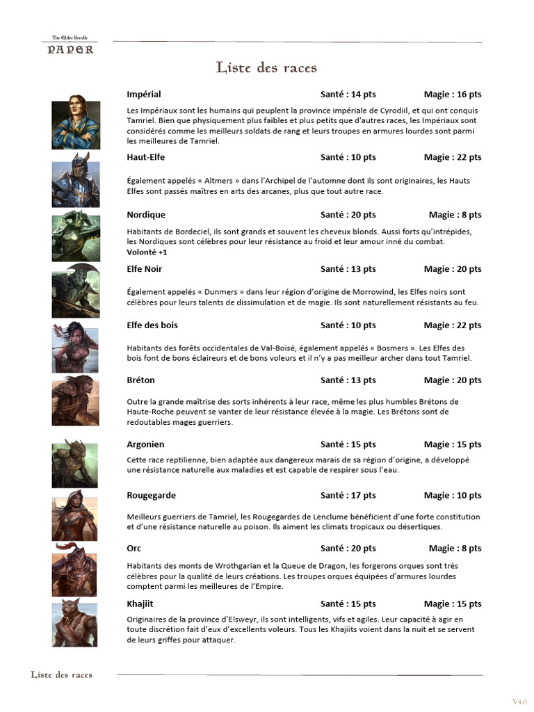 Liste Des Races v4 | PDF