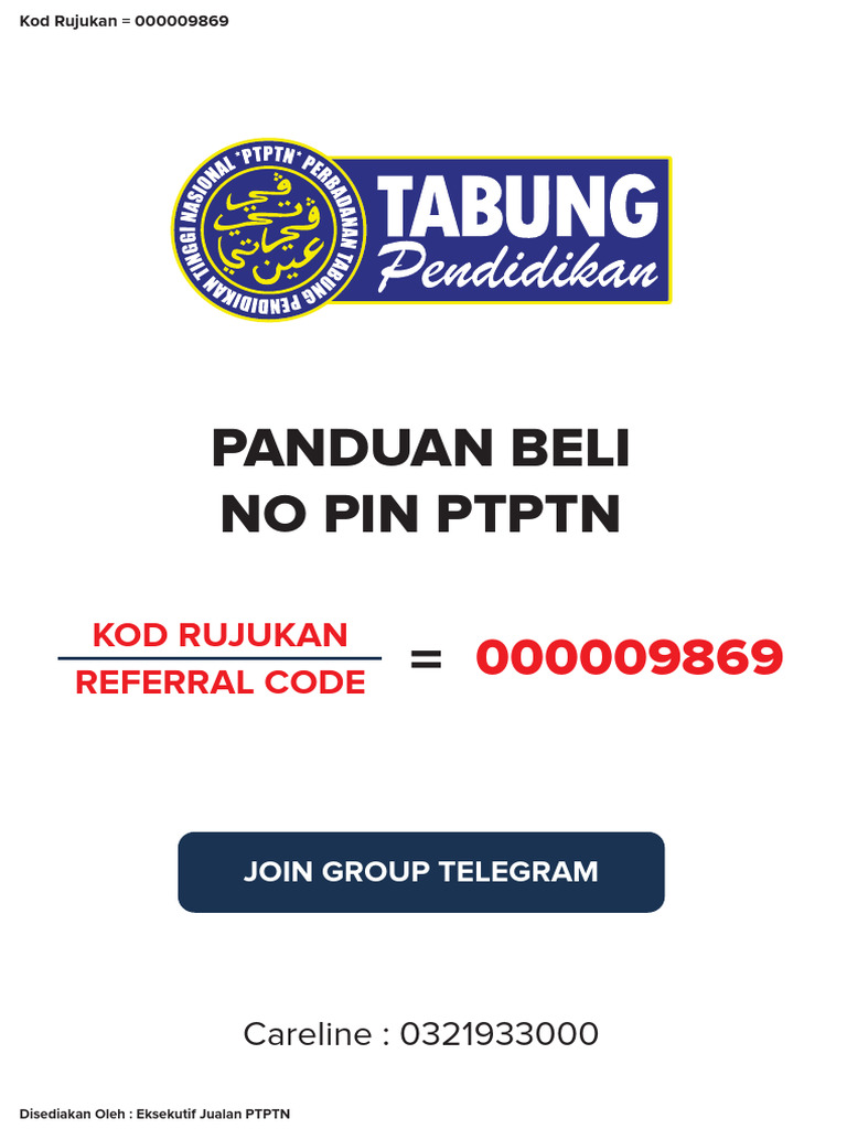 Panduan Pembelian No Pin PTPTN Online | PDF