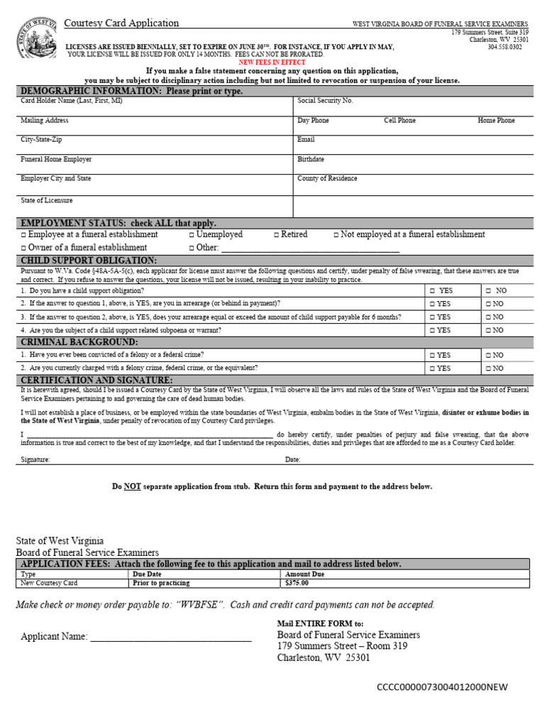2022 Courtesy Card New Application | PDF