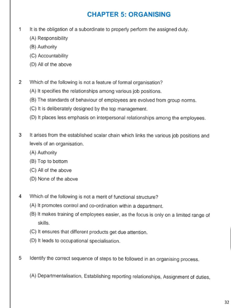 Chapter 5 Organising Assignment-1 | PDF