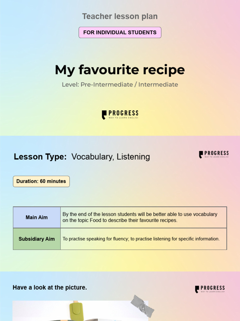 My Favourite Recipe (For Individual Students) | PDF