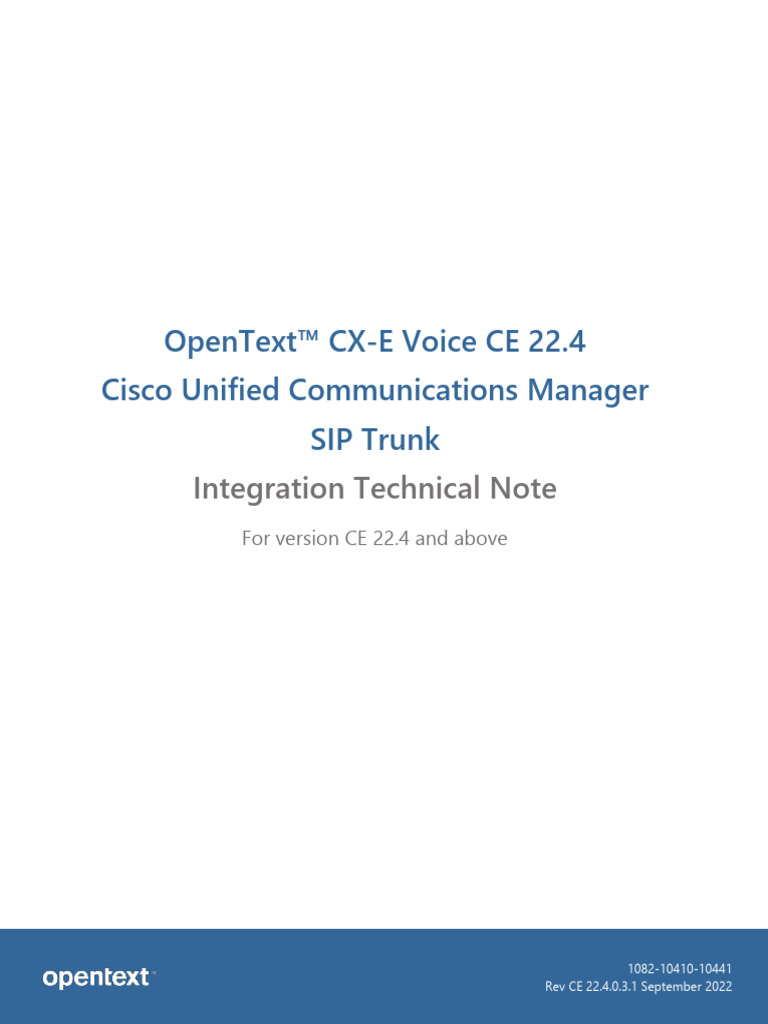 Integration - CallXpress - Cisco UCM SIP | PDF