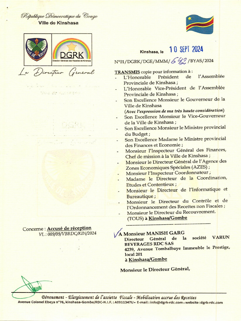 Lettre DGRK - 0001 | PDF