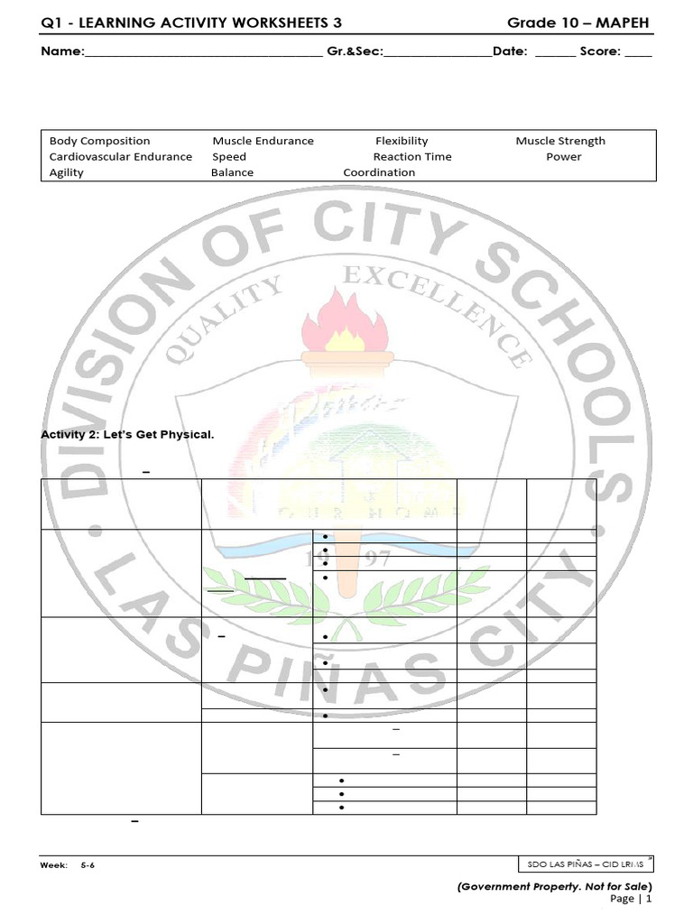 Q1 G10 Mapeh Law 3 | PDF