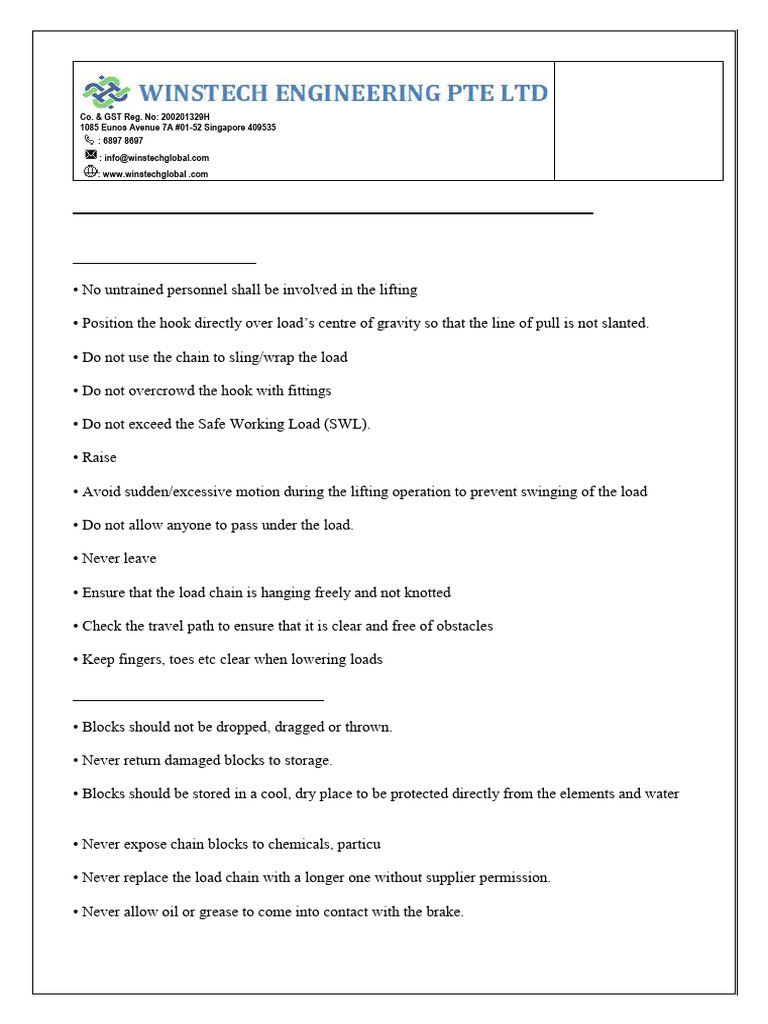 SWP-OBS-002 Lifting | PDF