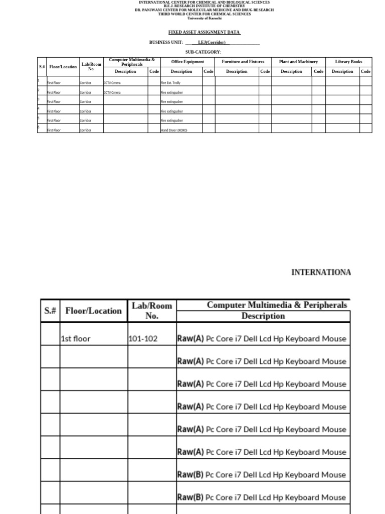 01 First Floor FA Data Report LEJ (1st Floor Corridor) | PDF