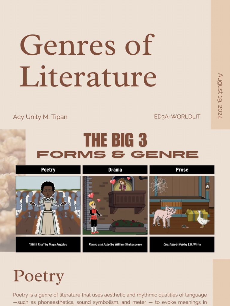 Genres of Literature - ACY UNITY M. TIPAN | PDF