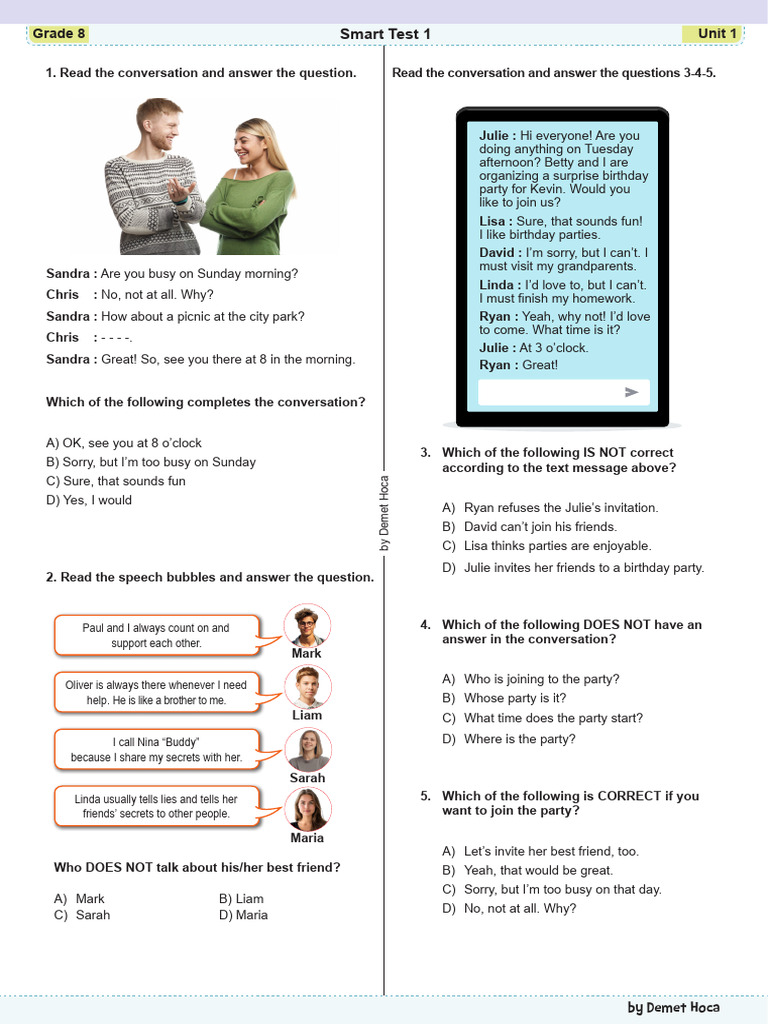 8.1 Smart Test 1 | PDF