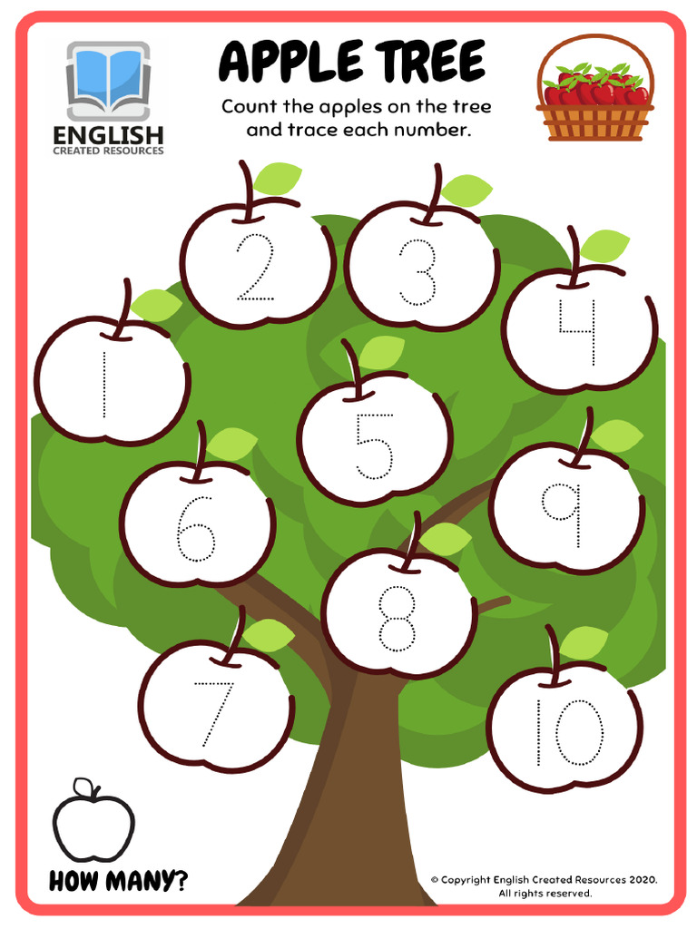 apple tree number tracing | PDF