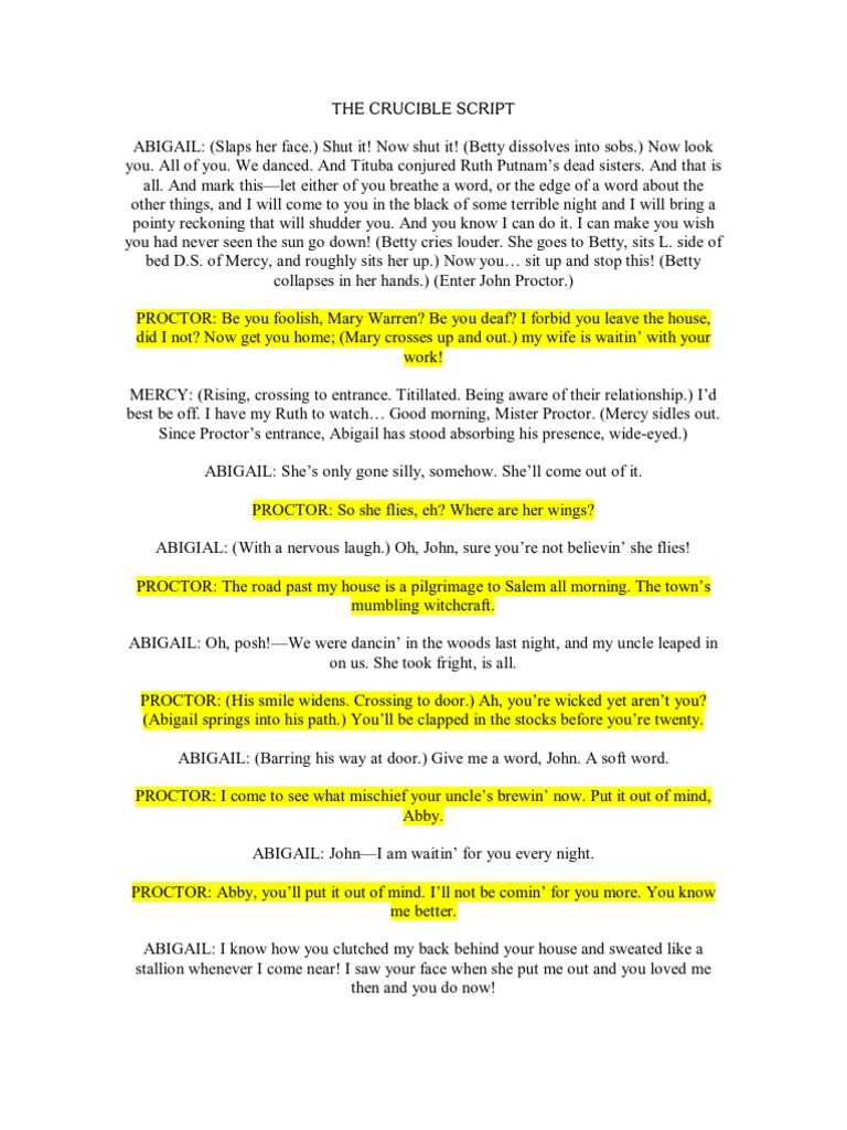 The Crucible Script | PDF | Witch Hunting | Early Modern Witch Hunts