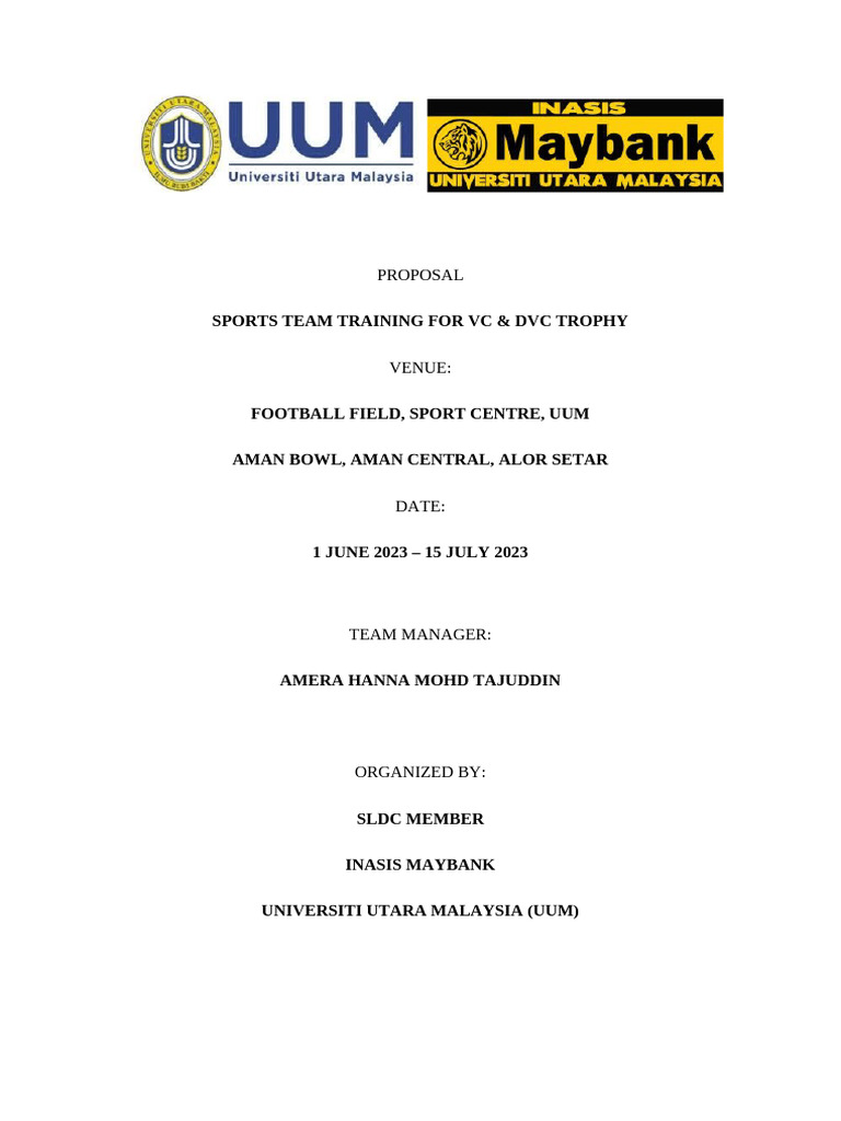 PROPOSAL-Sports Training | PDF | Universities And Colleges | Academic ...