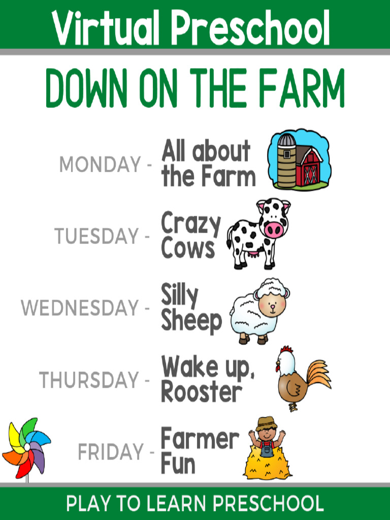 Virtual Preschool Down on the Farm | PDF