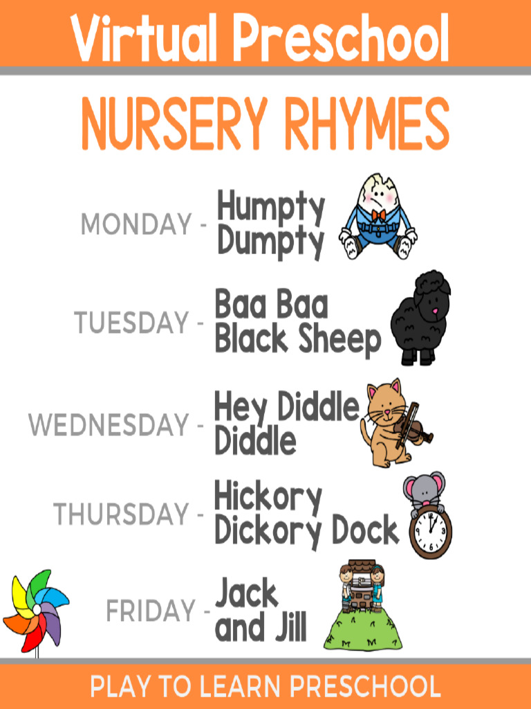 Virtual Preschool Nursery Rhyme Circle Time | PDF