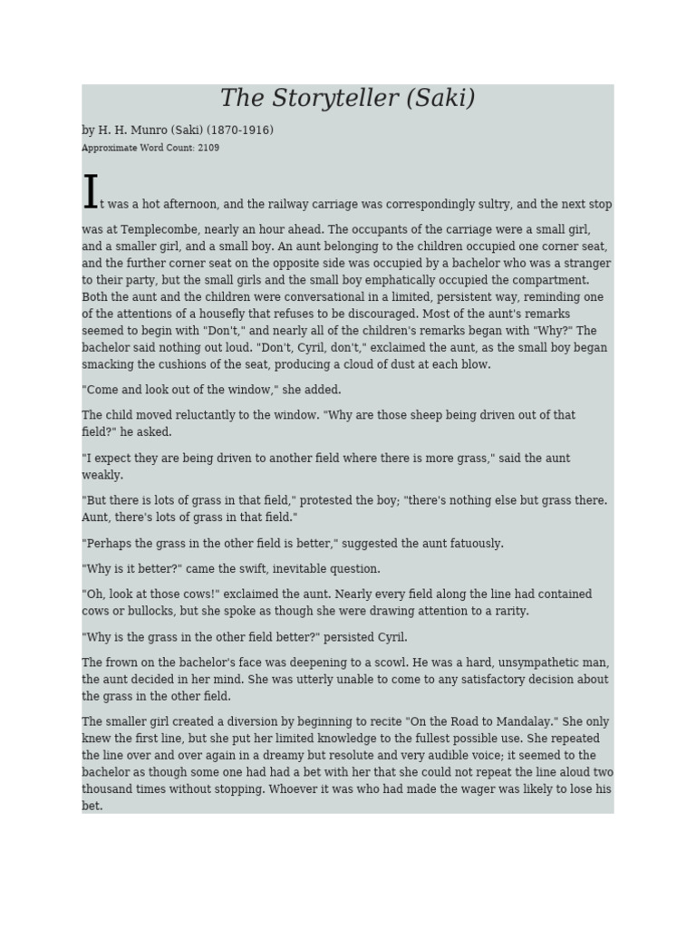 The Storyteller | PDF | Saki