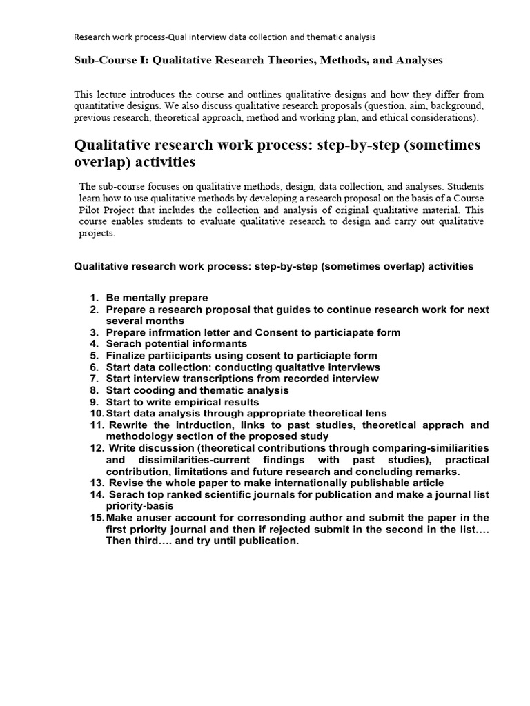 Revised May 2024-Qual Research Work Process-Interview Data Collection ...