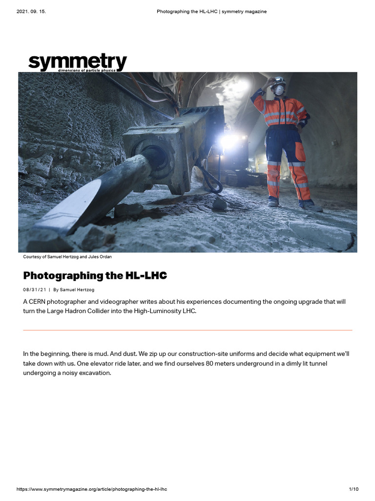 Photographing The HL - LHC - Symmetry Magazine | PDF