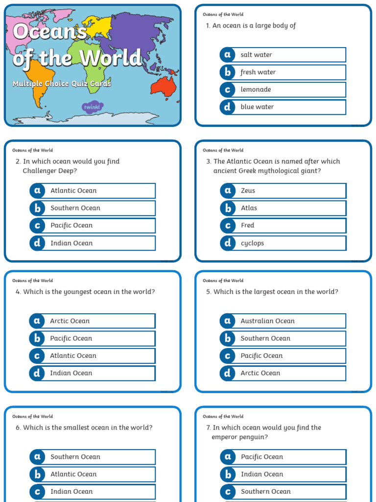 oceans-of-the-world-multiple-choice-quiz- (1) | PDF