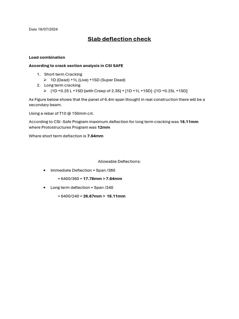 Slab Deflection Check | PDF
