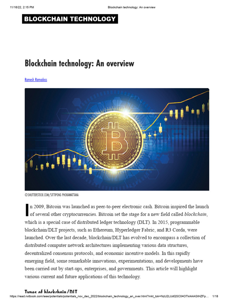 Blockchain Technology - An Overview | PDF