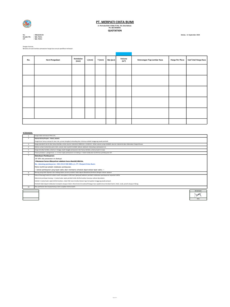 2024.09.11 - Quotation Pak Ratno - Clear 8mm | PDF