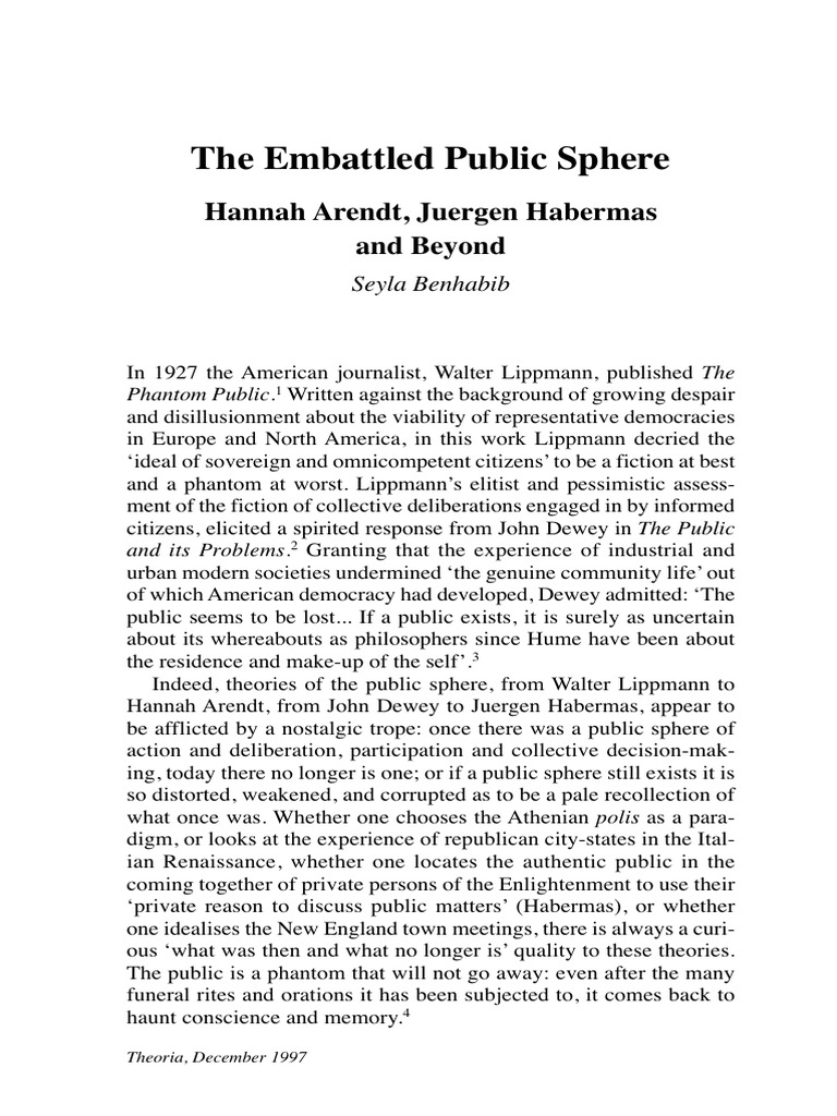 [15585816 - Theoria] The Embattled Public Sphere | PDF