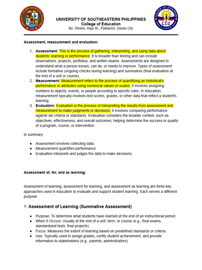 notes-assessment - Copy | PDF