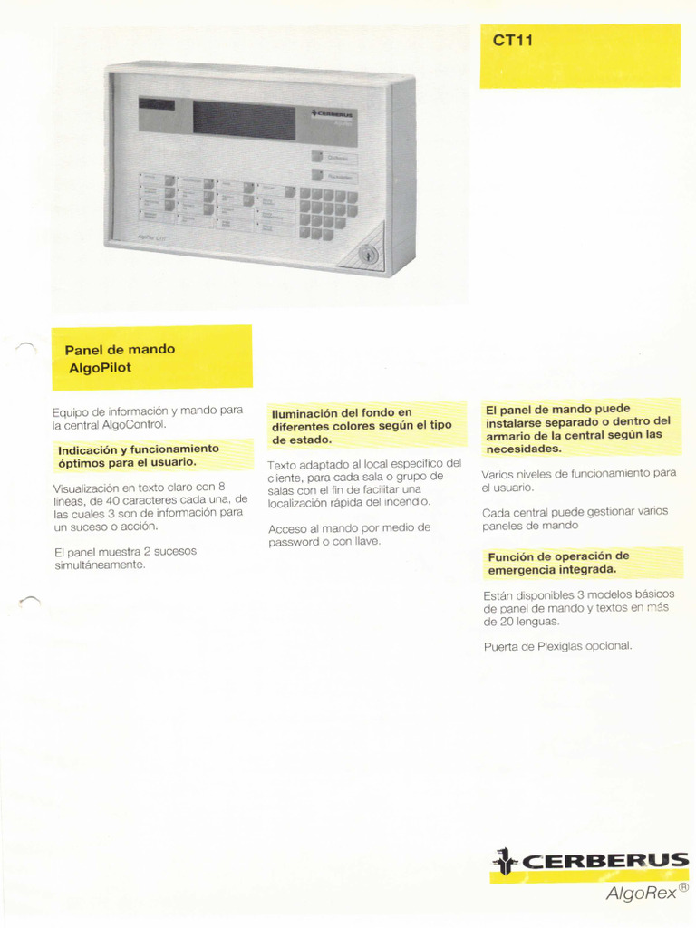 Manual Central Alarma - Cerberus CT11 | PDF