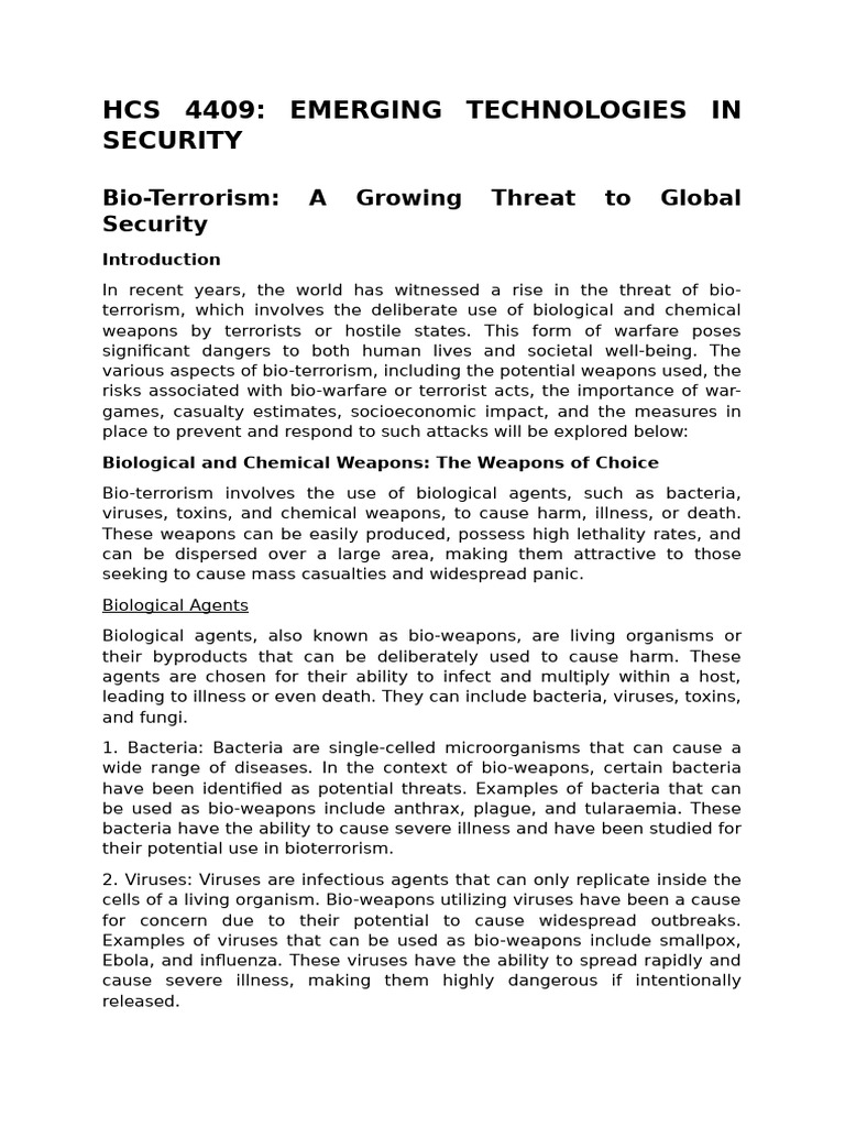 Bio Terrorism | PDF