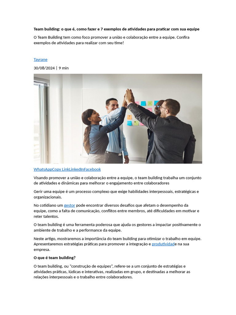 Team Building | PDF