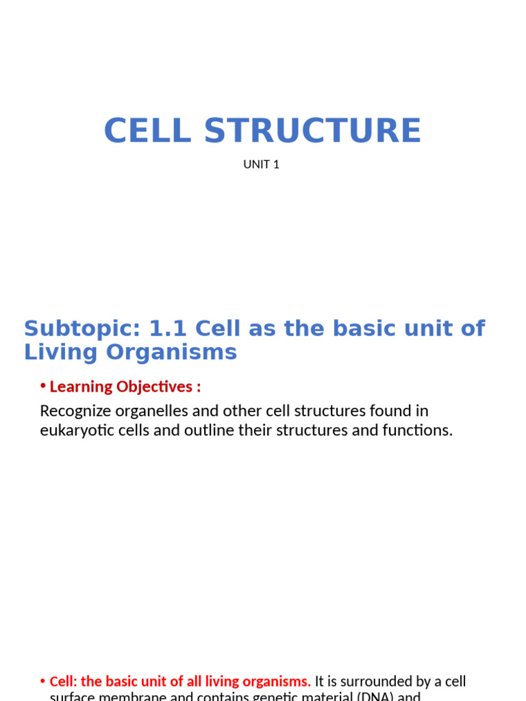 Cell Structure | PDF