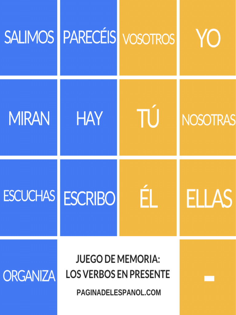Juego-de-memoria_-Los-verbos-en-presente | PDF