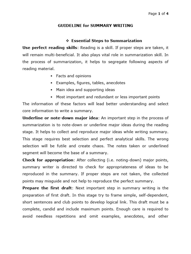 Essential Steps for Effective Summarization | PDF | Human Communication | Cognitive Science
