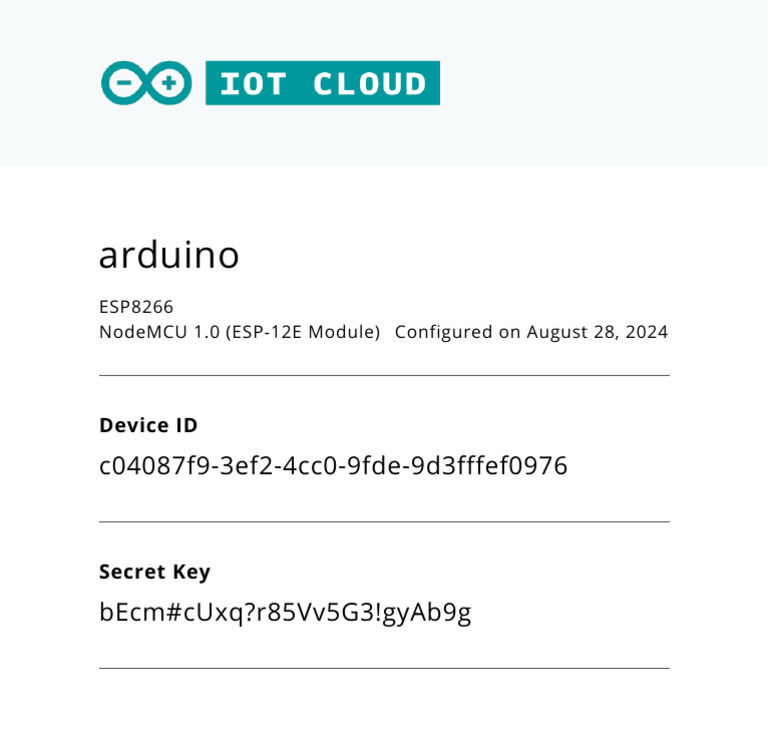 Arduino Device Secret Key | PDF