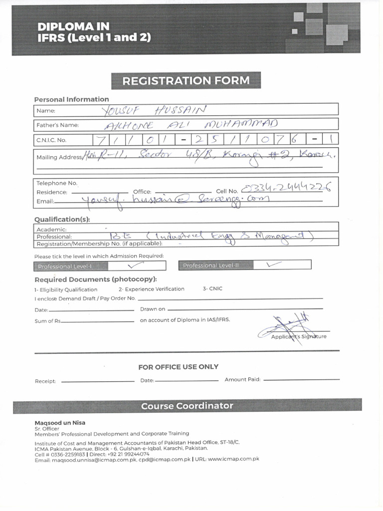 Ifrs Registration Form | PDF Ifrs Registration Form | PDF