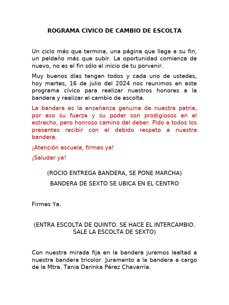 Rograma Civico de Cambio de Escolta | PDF