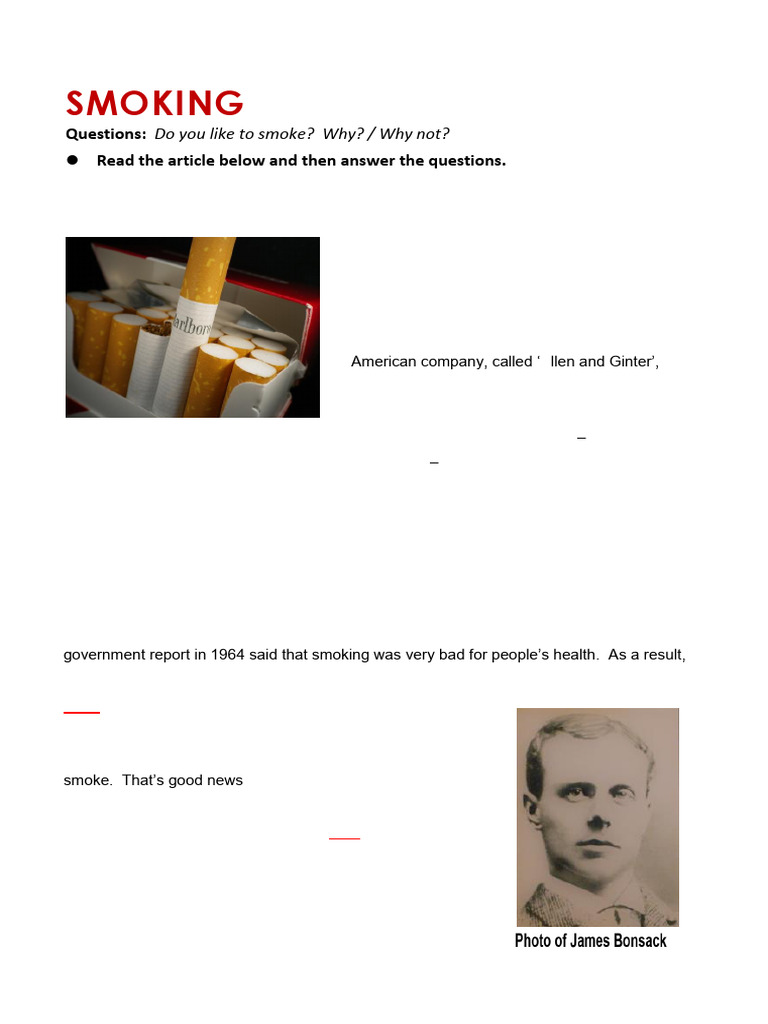 Lesson Smoking Ashorthistory | PDF